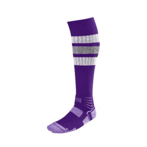 evoshield men s striped game socks, purple, large us