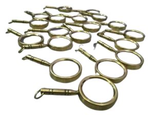 lot of 100 pcs nautical golden finish marine collectible magnifying key ring key-chain key brass chain nautical keyring pendant keychain christmas gift by maa vaishno nautical