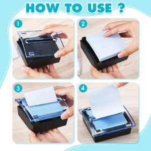 Pop Up Notes Dispenser Black Base Clear Top Sticky Notes Holder Acrylic Posted Notes Holder Small Sticky Holders Container for 3 x 3 Inch Sticky Notes School Office Home Store Accessories (2)