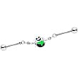 Body Candy Womens 14G Steel Helix Cartilage Earring Green Goo Ghost Chain Dangle Industrial Barbell 1 1/2"