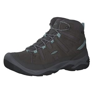 keen women's circadia mid height comfortable waterproof hiking boots, steel grey/cloud blue, 8.5