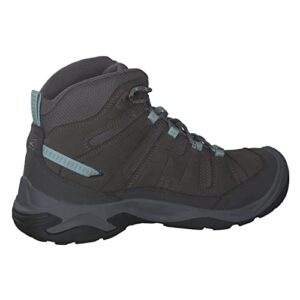 KEEN Women's Circadia Mid Height Comfortable Waterproof Hiking Boots, Steel Grey/Cloud Blue, 8.5