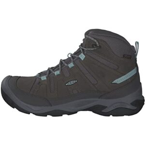 KEEN Women's Circadia Mid Height Comfortable Waterproof Hiking Boots, Steel Grey/Cloud Blue, 8.5