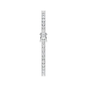 TwoBirch 18k White Gold Plated Tennis Bracelet 3MM with Round Moissanite (Sterling Silver, Size 7.5, 5.7 CT DEW)