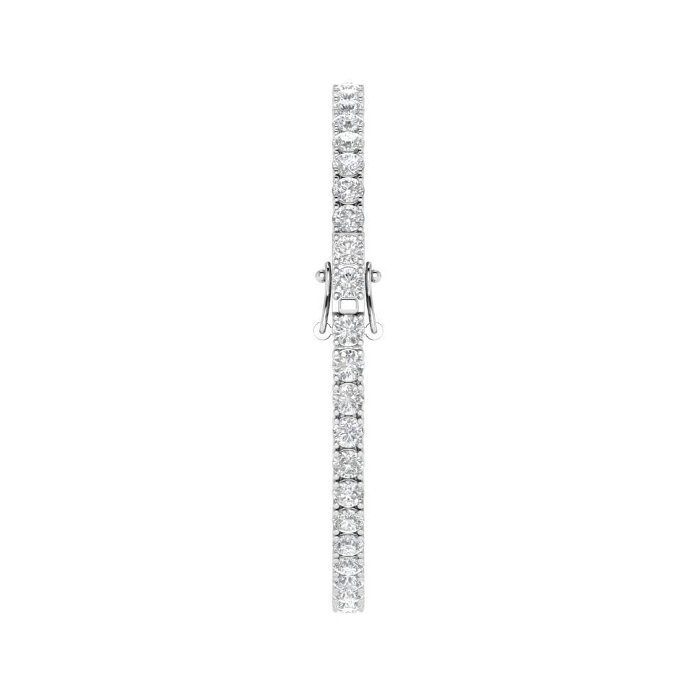 TwoBirch 18k White Gold Plated Tennis Bracelet 3MM with Round Moissanite (Sterling Silver, Size 7.5, 5.7 CT DEW)