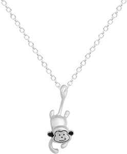 chereda power necklace silver plated monkey cute 3d animal necklace pendant charm for women