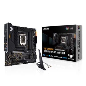 asus tuf b660m-plus wifi d4 lga 1700(intel 12th gen) matx gaming motherboard (pcie 5.0,ddr4,2xpcie 4.0 m.2 slots,wifi 6,2.5 gb lan,front usb 3.2 gen 1 type-c,two-way ai noise cancelation)