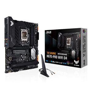 asus tuf gaming h670-pro wifi d4 lga 1700(intel 12th gen) atx motherboard (pcie 5.0, ddr4,14+1 drmos,4xm.2 slots,wifi 6,2.5 gb lan,front usb 3.2 gen 1 type-c,usb 3.2 gen 2x2 type-c)