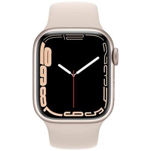 Apple Watch Series 7 (GPS + Cellular, 41mm) Starlight Aluminum Case with Starlight Sport Band, Regular (Renewed)