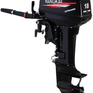 2 Stroke 18 HP Short Shaft Outboard Motors Engine, Fishing Boat Engine Tiller Control Motor Fishing Boat Engine Water-Cooling Heavy Duty Outboard Motors