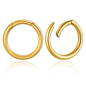 earblity 2pcs 50mm big hoop ear hangers weights for stretching ear lobe gold 316 stainless steel piercing ear gauges tunnels earrings stretcher ear plugs body jewelry