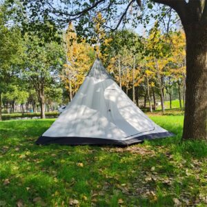 MCETO 5 Corner Winter Half Inner Mesh Tent Teepee Tent 400PRO bushcraft Stove Camping Equipment (White)