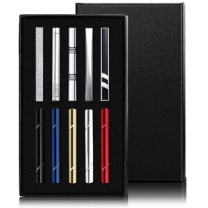 cassieca 10 pcs tie clips for men classic tie bar set for regular ties necktie wedding business clips with gift box