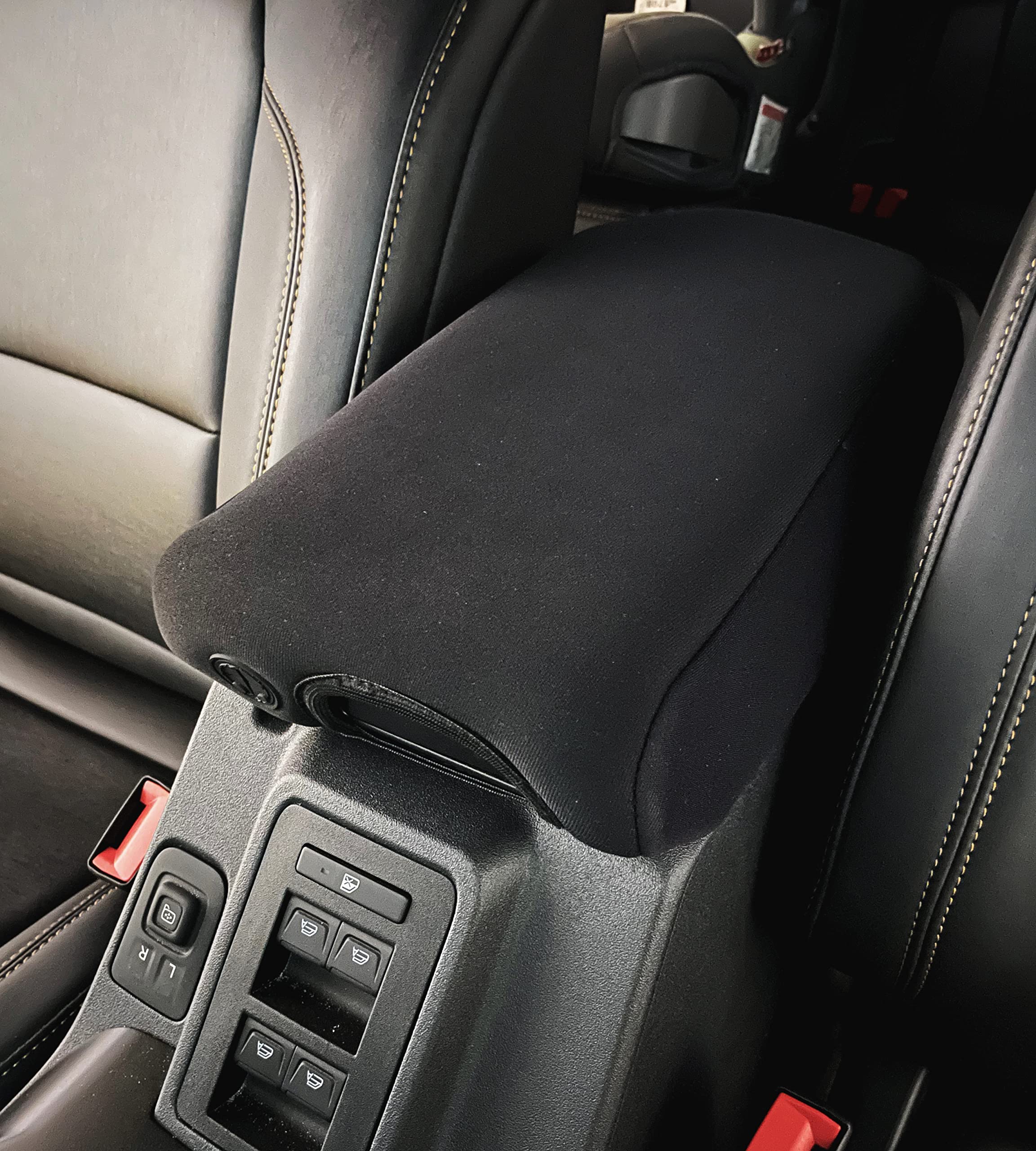 Koverz Neoprene Center Console Cover Armrest Pad with Keyhole Compatible with New Ford Bronco (Full Size, NOT Sport) 2021, 2022 - Black