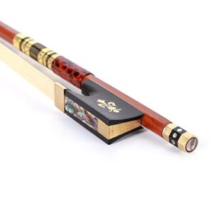 amzz pernambuco violin bow 4/4 size concert level,professional handmade violin bow with ox horn fleur de lis frog