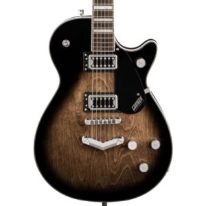 gretsch g5220 electromatic jet bt single-cut solid body 6-string electric guitar with v-stoptail, 12-inch laurel fingerboard, and set-neck (right-handed, bristol fog)