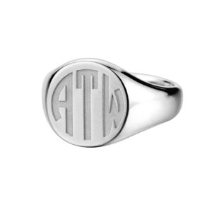 925 sterling silver personalized monogram letter rings for women men custom pinky signet ring (silver)