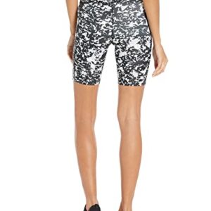 Reebok Women's Standard Active Bike Shorts, Black/White/All Over Print, Small