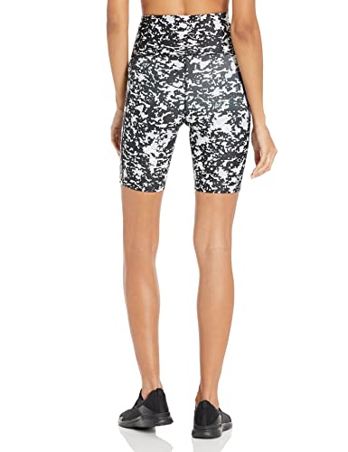 Reebok Women's Standard Active Bike Shorts, Black/White/All Over Print, Small