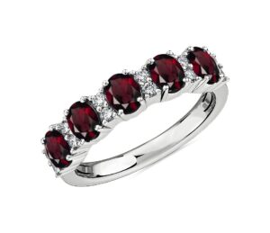 jewelrygift 925 sterling-silver eternity band ring natural garnet gtone beautiful chakra healing birthstone western design bridal wedding jewelry for women ring size : 8