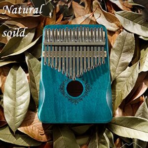 2022 New 17 Keys Kalimba Thumb Piano Mini thumb piano Finger piano，LightSeaGreen，Butterflies love flowers