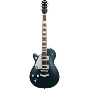 gretsch g5220lh electromatic jet bt single-cut electric guitar with v-stoptail, laurel fingerboard (left-handed, jade grey metallic)