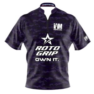 logo infusion dye-sublimated bowling jersey (sash collar) - i am bowling fun design 2043-rg - roto grip - camo (large)