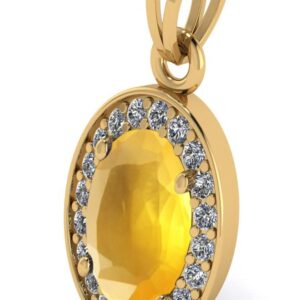 LMDPRAJAPATIS Natural 4.25 Ratti Certified Original Birthstone Yellow Sapphire Pukhraj 22K Gold Plated Beautiful Pendant