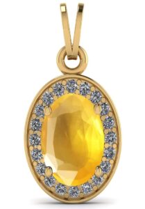 lmdprajapatis natural 4.25 ratti certified original birthstone yellow sapphire pukhraj 22k gold plated beautiful pendant