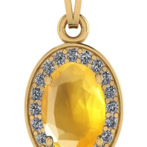 LMDPRAJAPATIS Natural 4.25 Ratti Certified Original Birthstone Yellow Sapphire Pukhraj 22K Gold Plated Beautiful Pendant