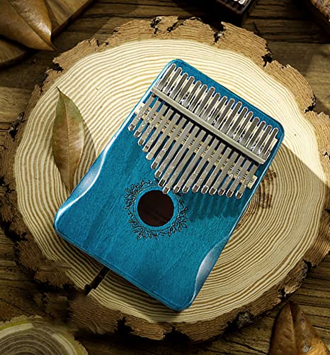 2022 New 17 Keys Kalimba Thumb Piano Mini thumb piano Finger piano，LightSeaGreen，Butterflies love flowers