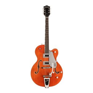 gretsch g5420t electromatic classic hollow body 6-string single-cut electric guitar with bigsby, laurel fingerboard, and set-neck maple neck (right-hand, orange stain)