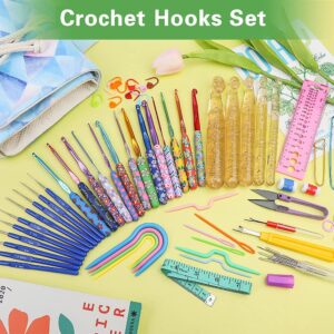 Zlulary 116 PCS Crochet Hooks Sets, Ergonomic Crochet Hooks Kits with Storage Bag and Crochet Needle Accessories, DIY Crochet Needles Kit for Beginners and Experienced Crochet Hook Lovers