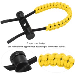 Haowecib Archery Wrist Sling, Convenient Adjustable Nylon Bow Wrist Strap for Exercising(Yellow)