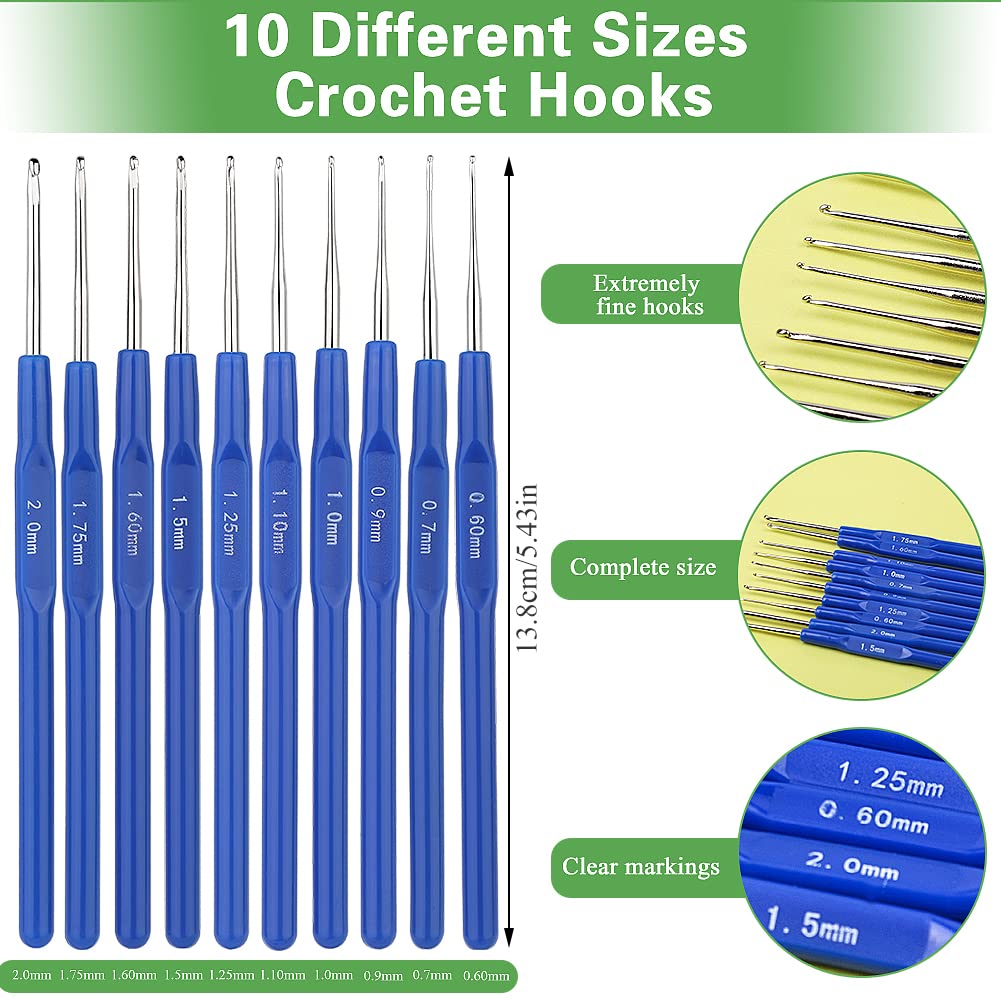 Zlulary 116 PCS Crochet Hooks Sets, Ergonomic Crochet Hooks Kits with Storage Bag and Crochet Needle Accessories, DIY Crochet Needles Kit for Beginners and Experienced Crochet Hook Lovers