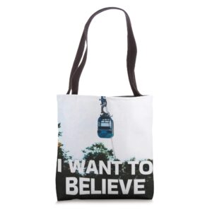 gondola 'i want to believe' tote bag