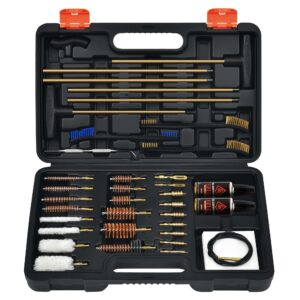 gloryfire elite gun cleaning kit for handgun shotgun rifle cleaning kit for all guns with reinforced and lengthened rods, cotton mop, high-end double head brushes, bronze brushes with steel wire