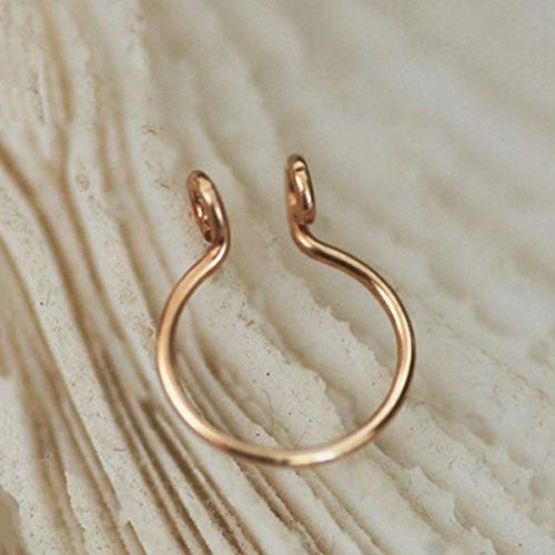 Nose Rings,Fake Nose Ring,Septum Nose Ring,Piercing Jewelry Gift for Men Women,Fashion Thin Brass Non-Piercing Loop Open Nose Ring Women Jewelry Charm Decor - Rose Gold