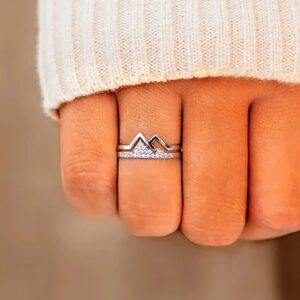 XXLZ Mountain Band Ring,daughter Faith Moves Mountains Pavé Mountain Ring,925 Sterling Silver Rings,sterling Silver Plain Mountain Design Ring,jewelry Gift For Women Teen Girls (6)