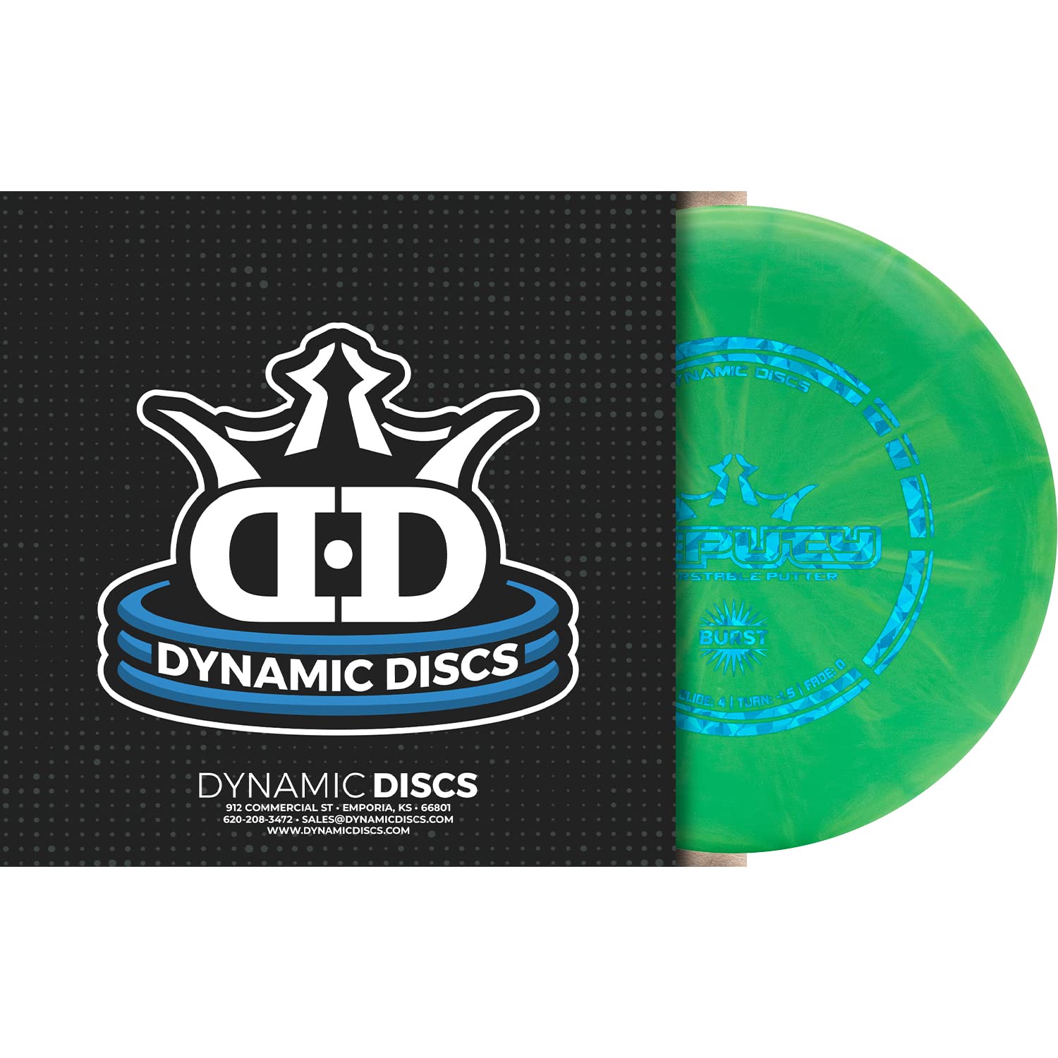 Dynamic Discs Prime Burst Deputy Disc Golf Putter, PDGA Approved, Men and Women Frisbee Golf Putter, 170g Plus Understable Putt, Easy to Throw, Stamp Color & Burst Pattern Will Vary, Green