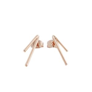 honeycat lucy tiny drop bar studs in gold, rose gold, or silver | minimalist, delicate jewelry (rose gold)