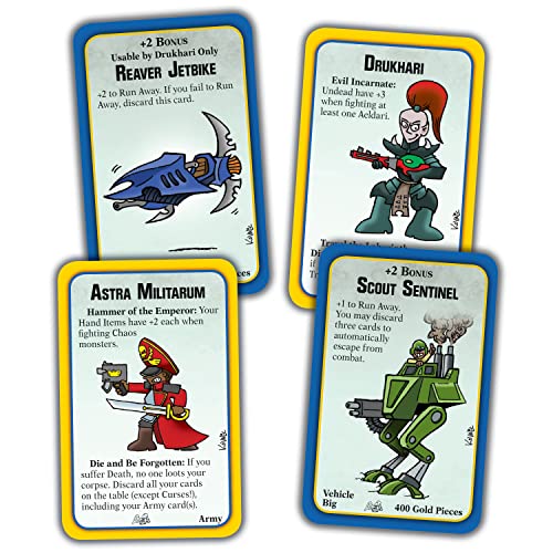 Munchkin Warhammer 40,000: Rank and Vile Card Game (Expansion) | 112 Cards | Adult, Kids, & Family Game | Fantasy Adventure RPG | Ages 10+ | 3-6 Players | Avg Play Time 120 Min | Steve Jackson Games