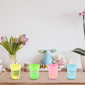 Ainibar Easter Disposable Plastic Party Cups - 20 Pack Reusable Tumblers, 16oz Plastic Stadium Cups, 4 Festive Drinking Pun Designs, Perfect for Easter Day Party Supplies