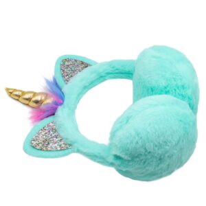 MEJORMEN Cat Ears Unicorn Earmuffs Unfoldable Ear Warmers Winter Warm Plush Outdoor Ear Covers