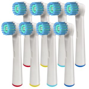 toothbrush replacement heads compatible with oral b braun, pk of 8 best professional brush heads for oralb kids, soft, sensitive, triumph, pro 1000