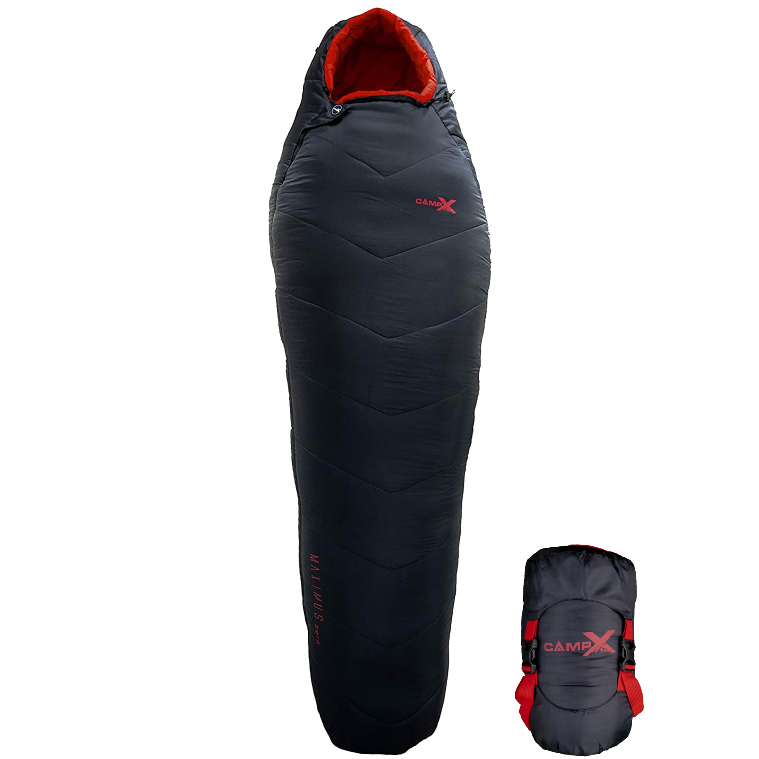 CAMPX Maximus Scout XL mummy sleeping bag for family camping Free compression sack; anti-snag zippers; great for cold weather; backpacking; car camping (30 degree) (30 degree)