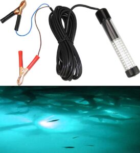 lightingsky 12v 14w 180 leds 1300 lumens led submersible fishing light underwater fish finder lamp with 5m cord (white)