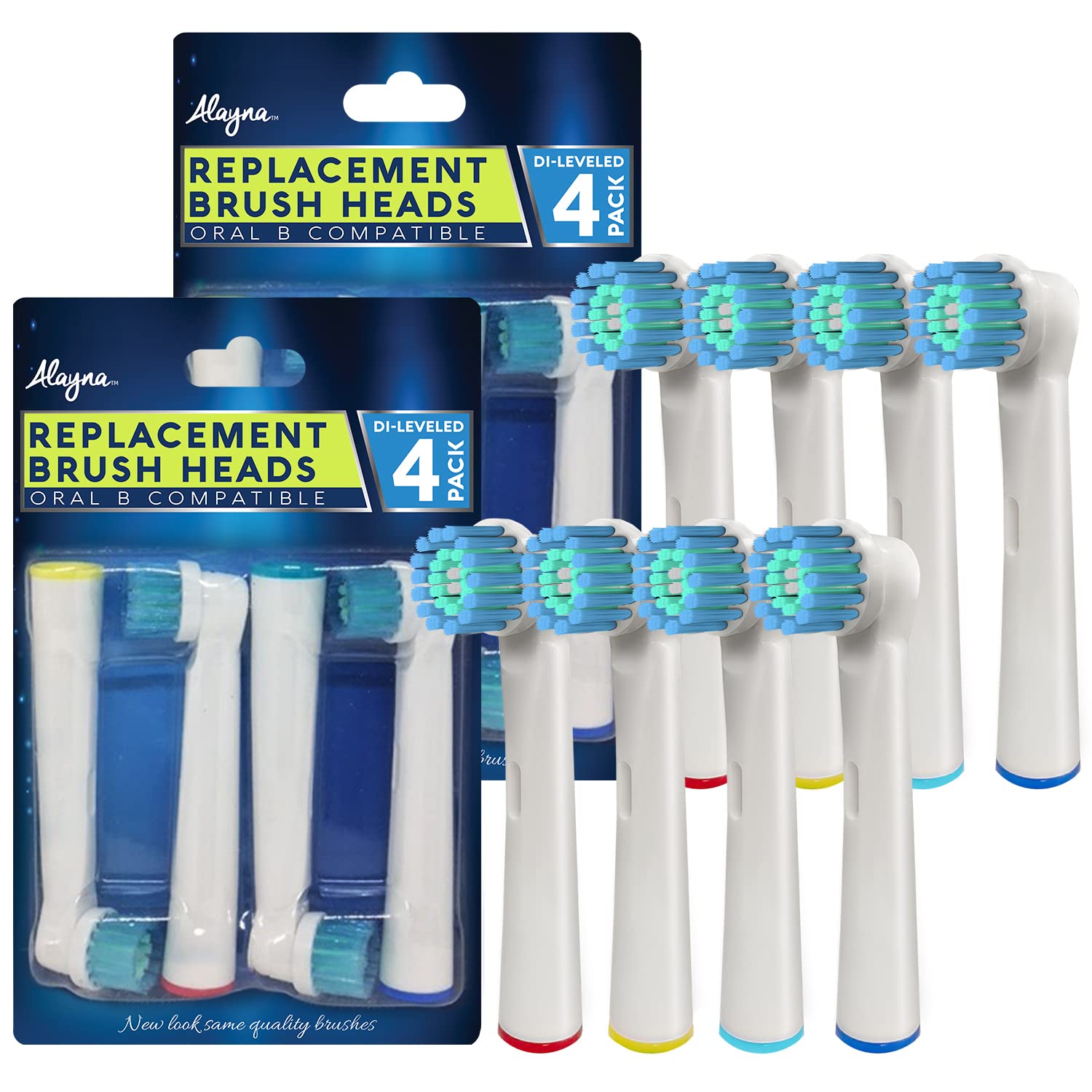 Toothbrush Replacement Heads Compatible with Oral B Braun, Pk of 8 Best Professional Brush Heads for Oralb Kids, Soft, Sensitive, Triumph, Pro 1000