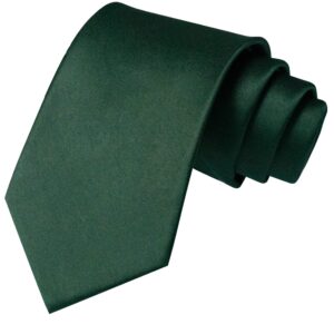 JEMYGINS Dark Green Tie Silk Necktie for Men Business and Wedding