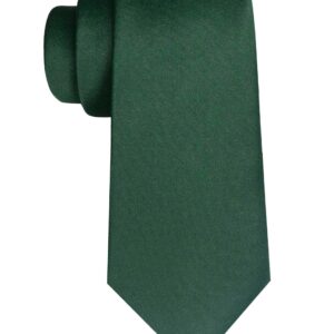 JEMYGINS Dark Green Tie Silk Necktie for Men Business and Wedding